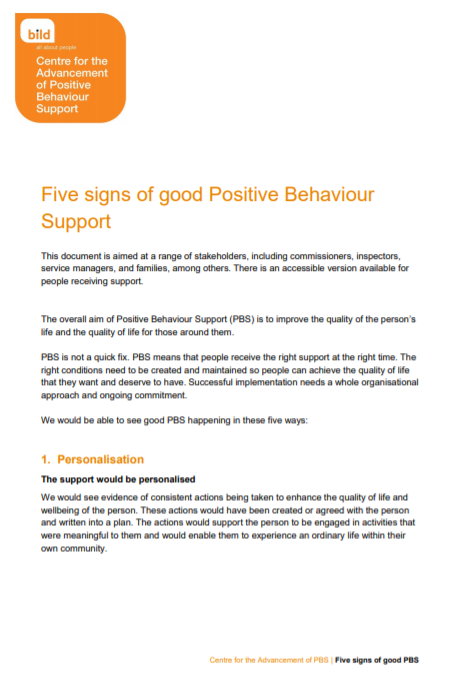 Positive Behaviour Support for Adults and Children with Challenging ...